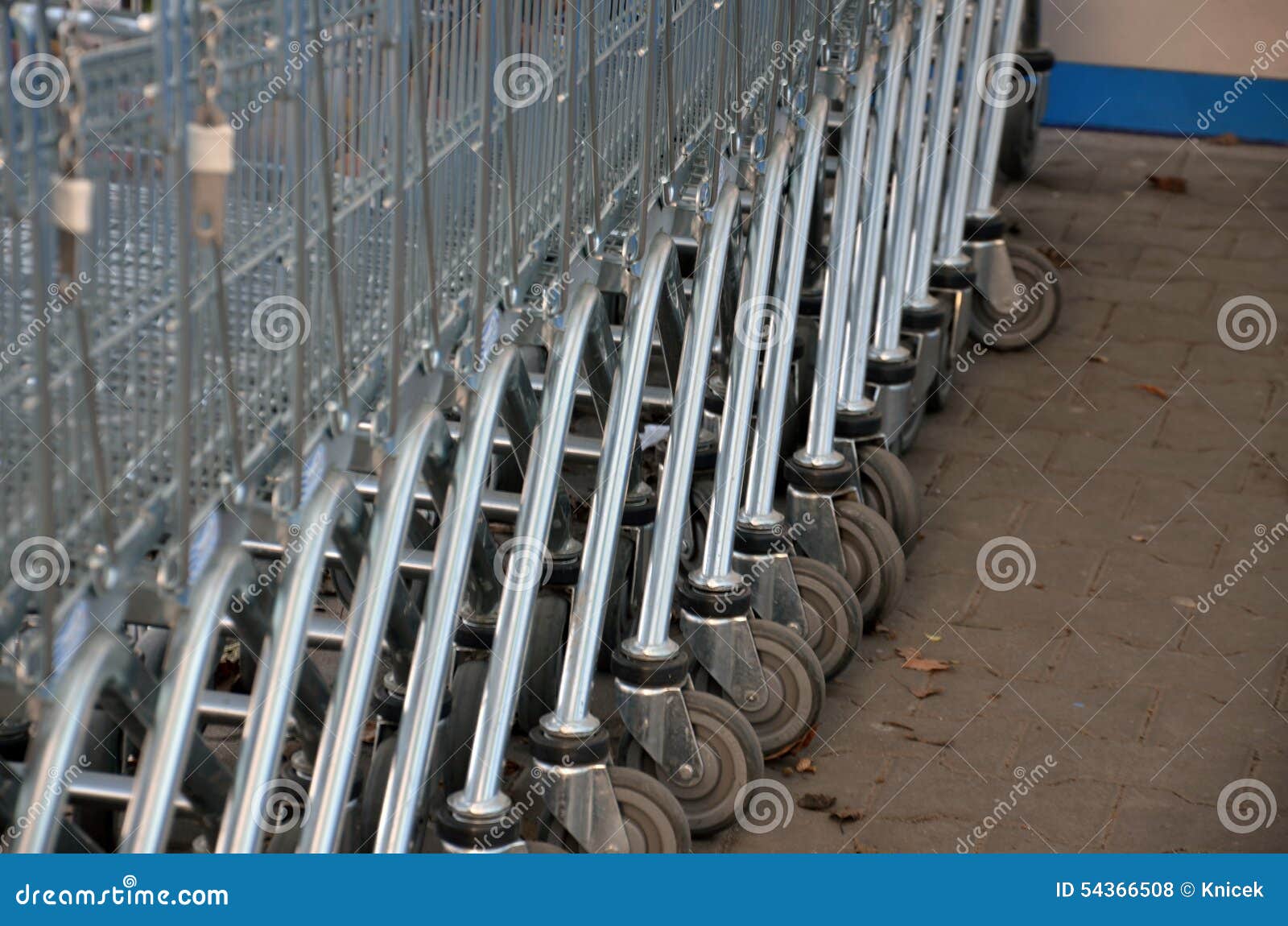 Shopping trolleys stock photo. Image of shopping, hypermarket - 54366508