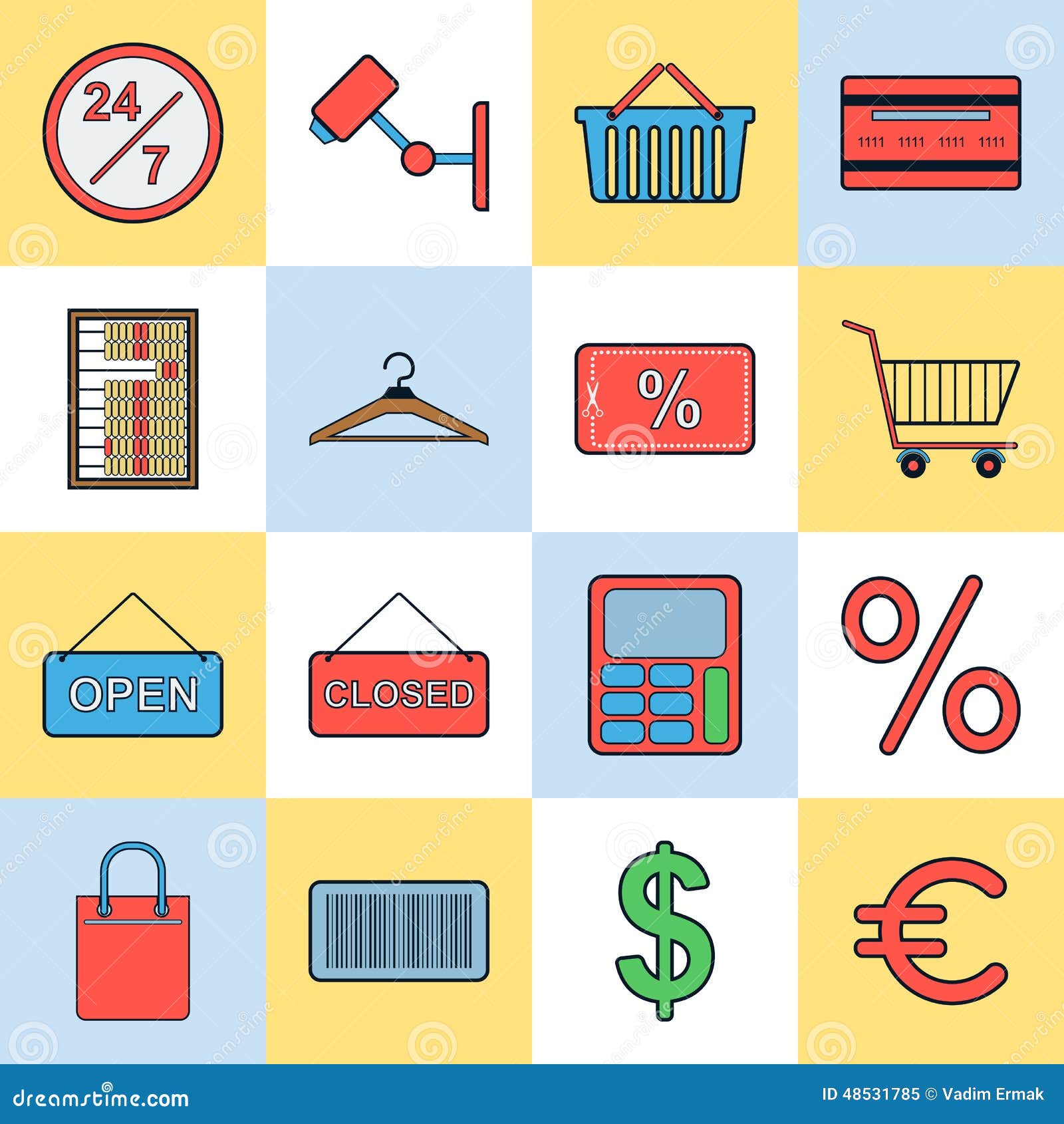 Shopping vector icons stock vector. Illustration of delivery - 48531785