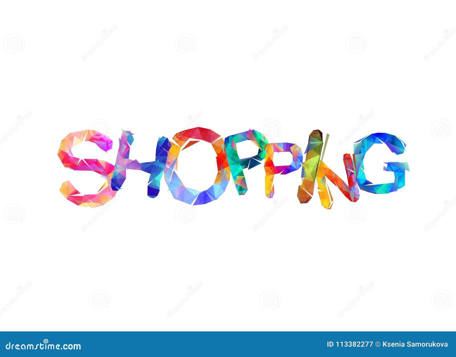 Shopping. Word of Triangular Letters Stock Vector - Illustration of ...