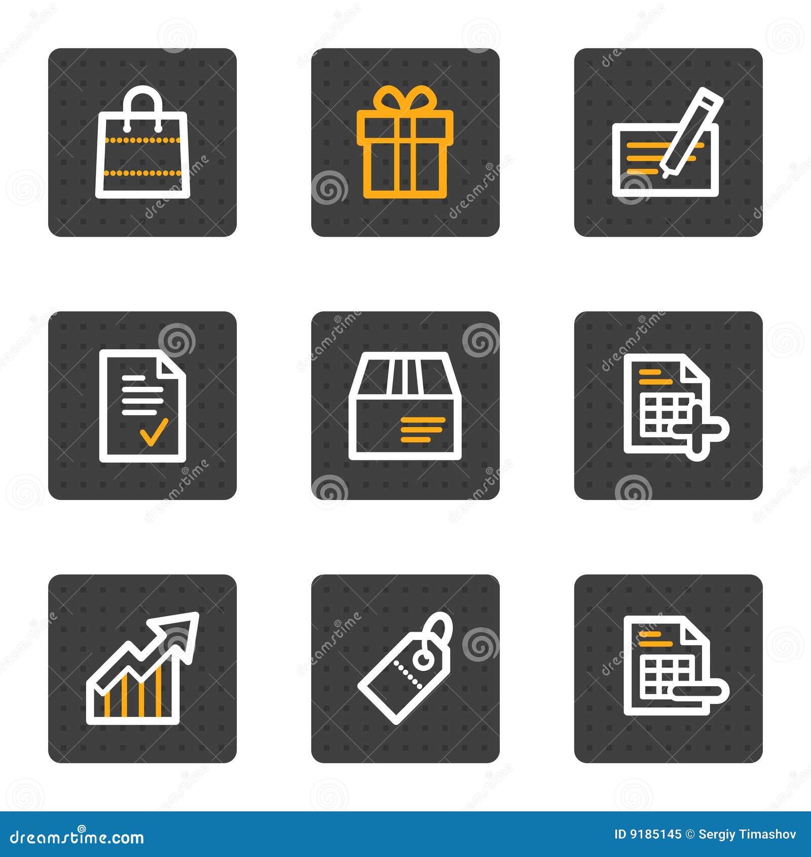 Shopping Web Icons, Grey Buttons Series Stock Vector - Illustration of ...