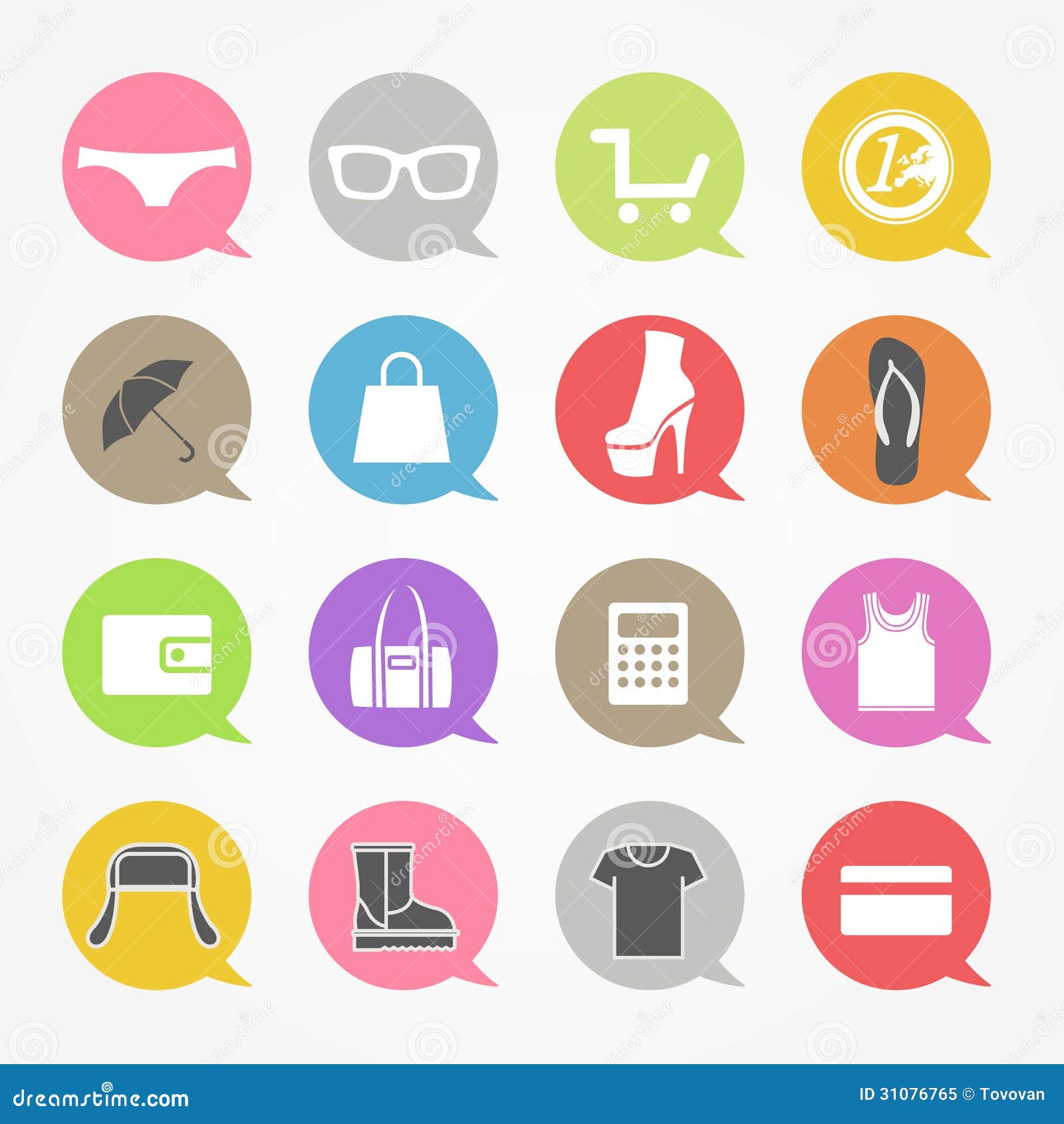 Shopping web icons set stock vector. Illustration of isolated - 31076765