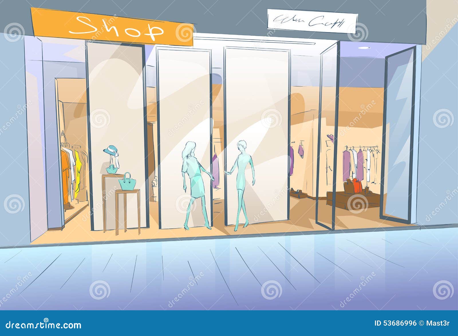 Shopping Window Modern Luxury Shop in Mall Center Stock Vector ... Shopping Window Modern Luxury Shop in Mall Center Stock Vector ...