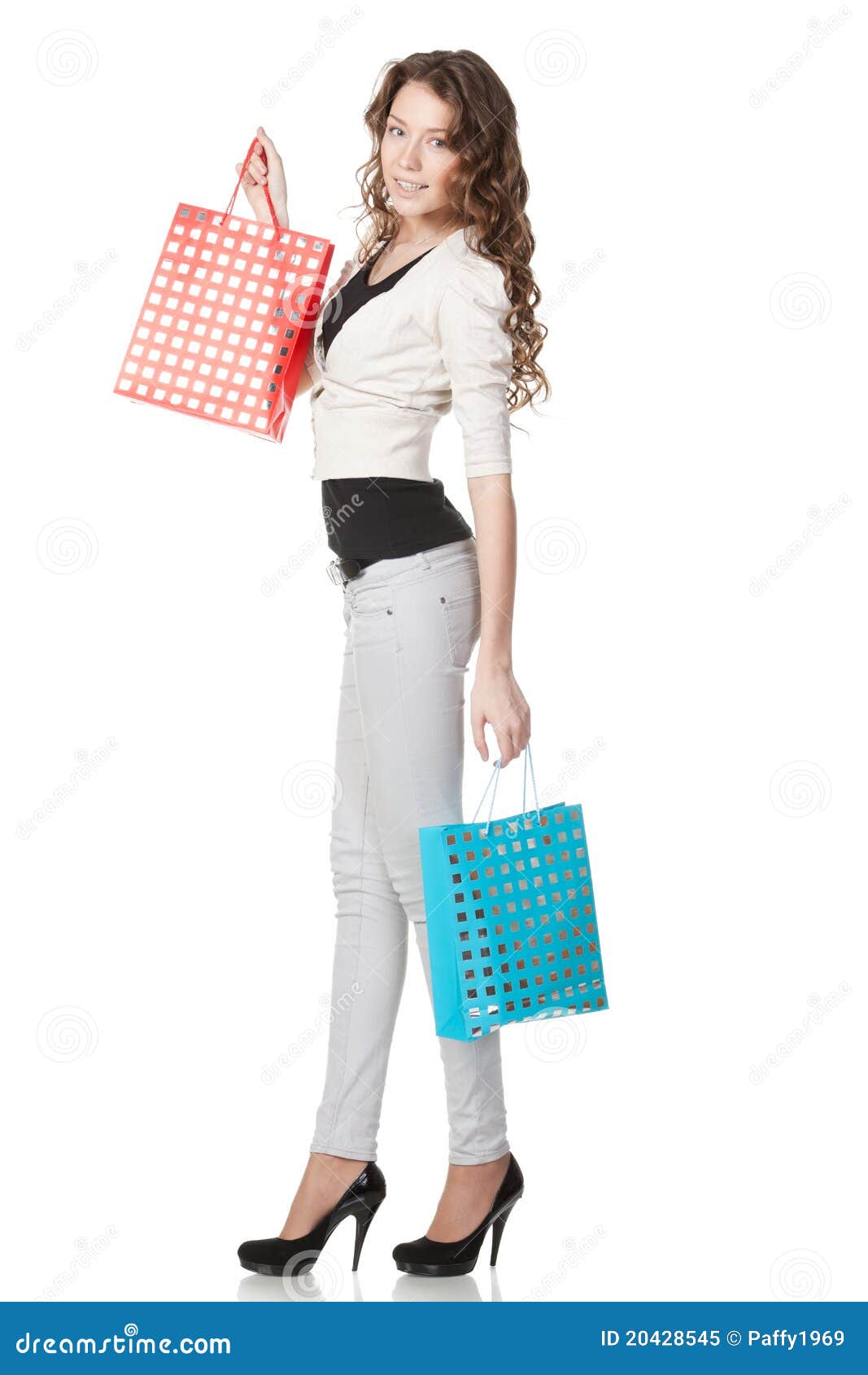 Shopping woman stock image. Image of female, accessory - 20428545