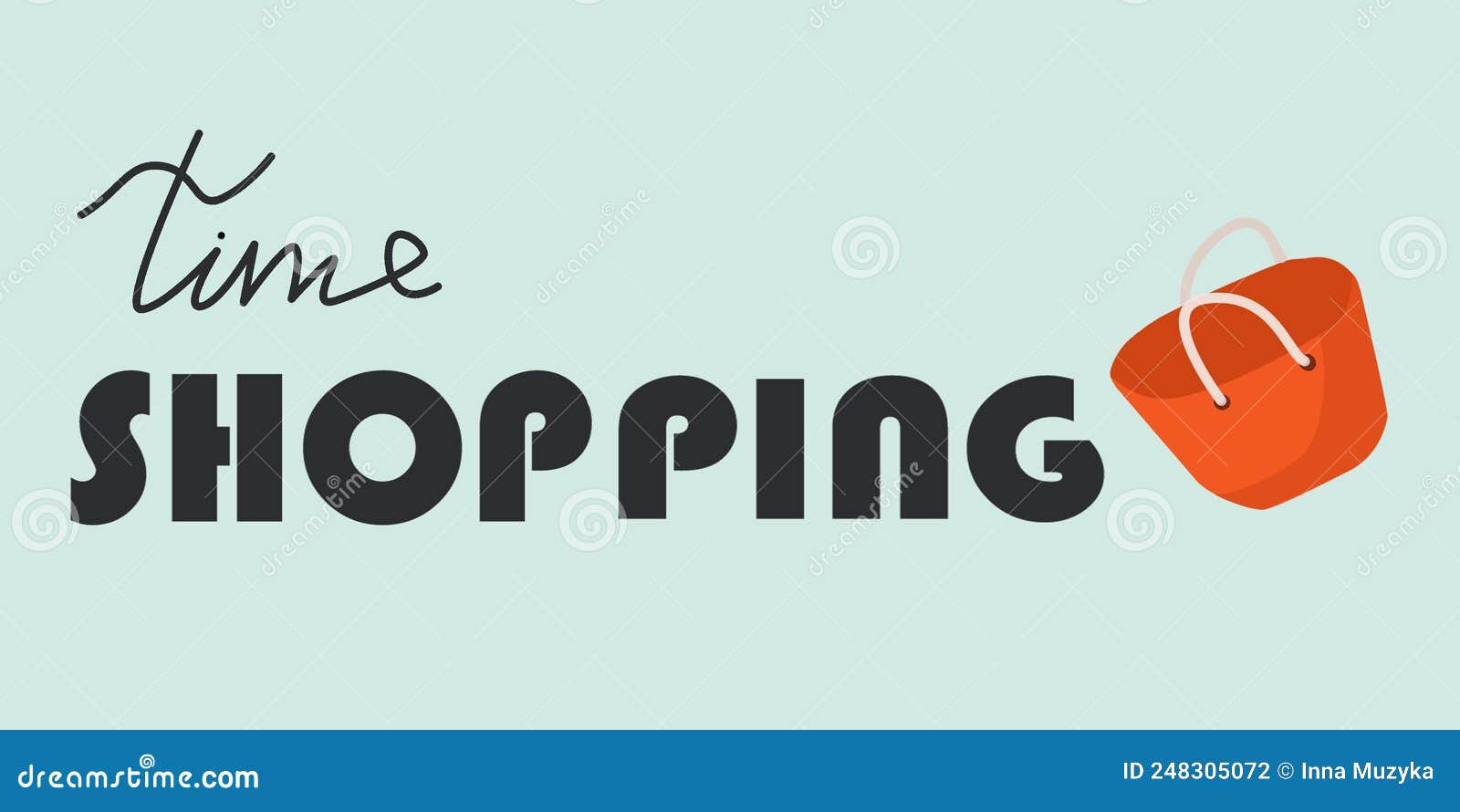 Shopping word horizontal stock vector. Illustration of element - 248305072