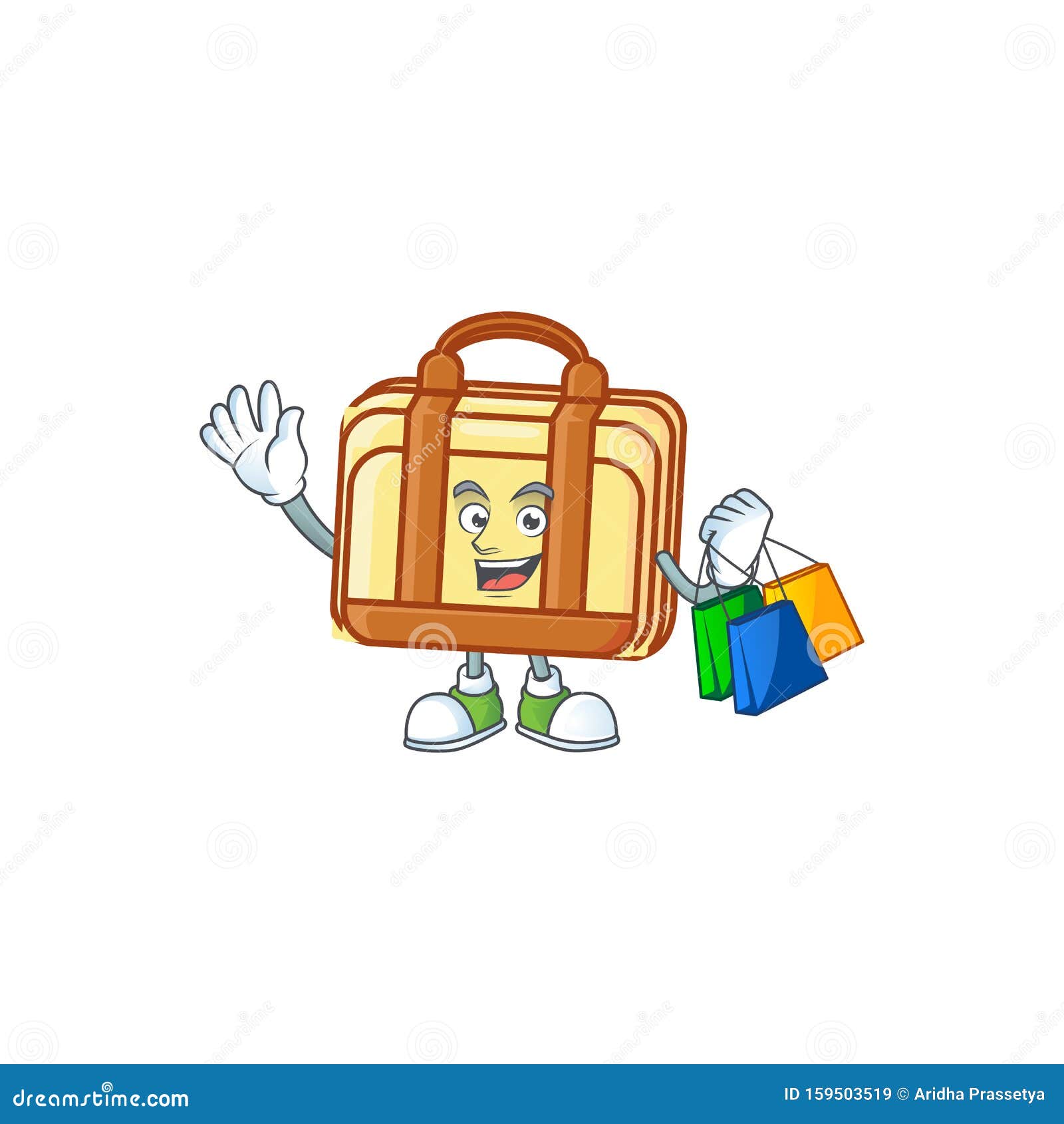 Shopping Work Suitcase Cartoon for Equipment Office. Stock Vector ...
