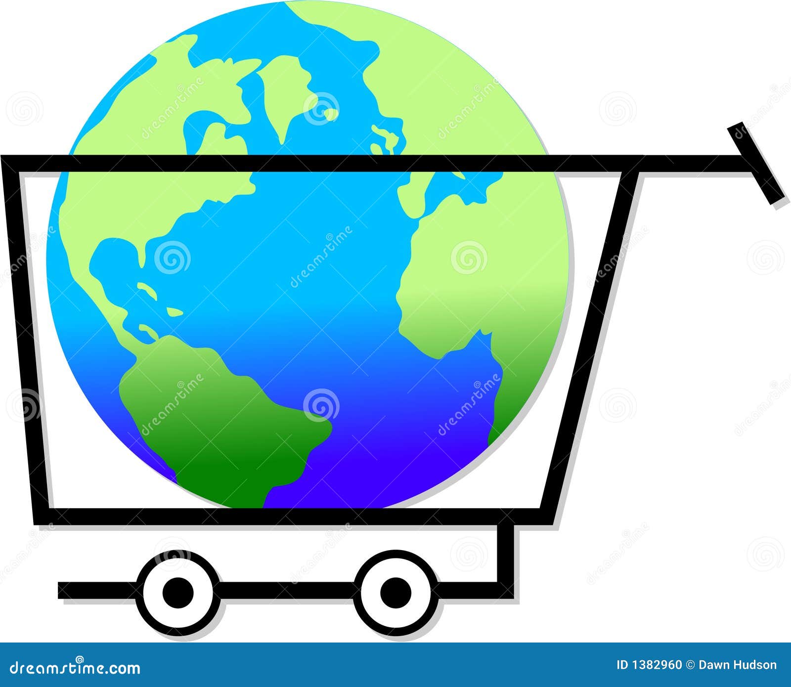 Shopping the world stock illustration. Illustration of globe - 1382960