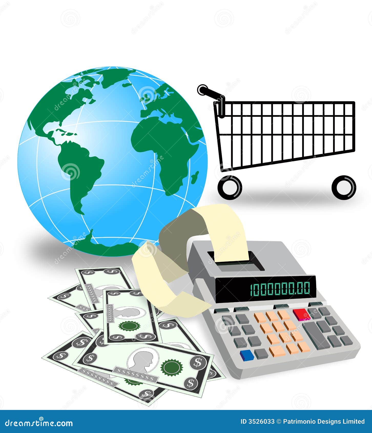 Shopping worldwide stock illustration. Illustration of global - 3526033