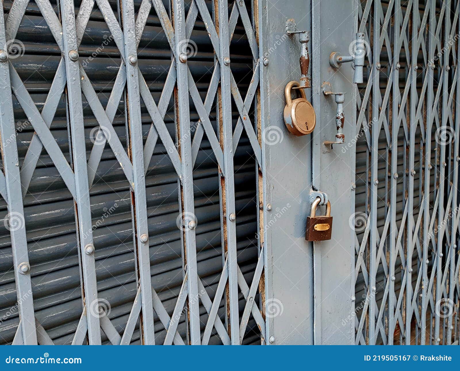 Shops Closing Down with Shutters Closed. Closeup Image Stock Image ...