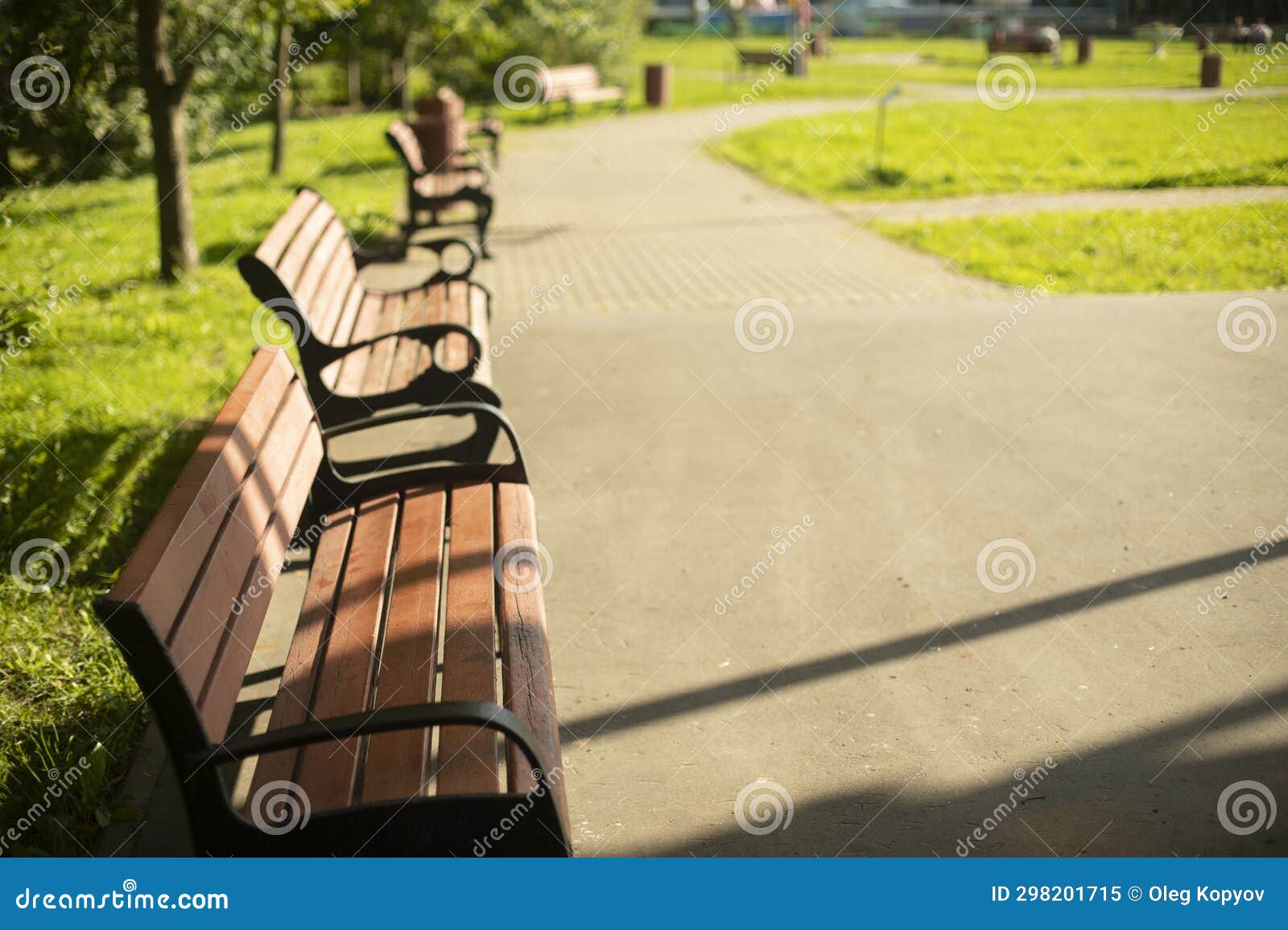Shops in Park. Place To Relax Stock Image - Image of relaxation, wooden ...