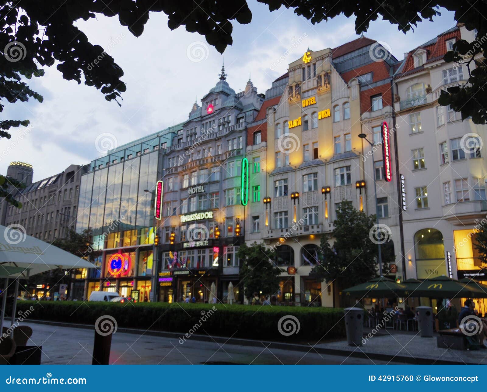 Shops in Prague editorial image. Image of lighting, prague - 42915760