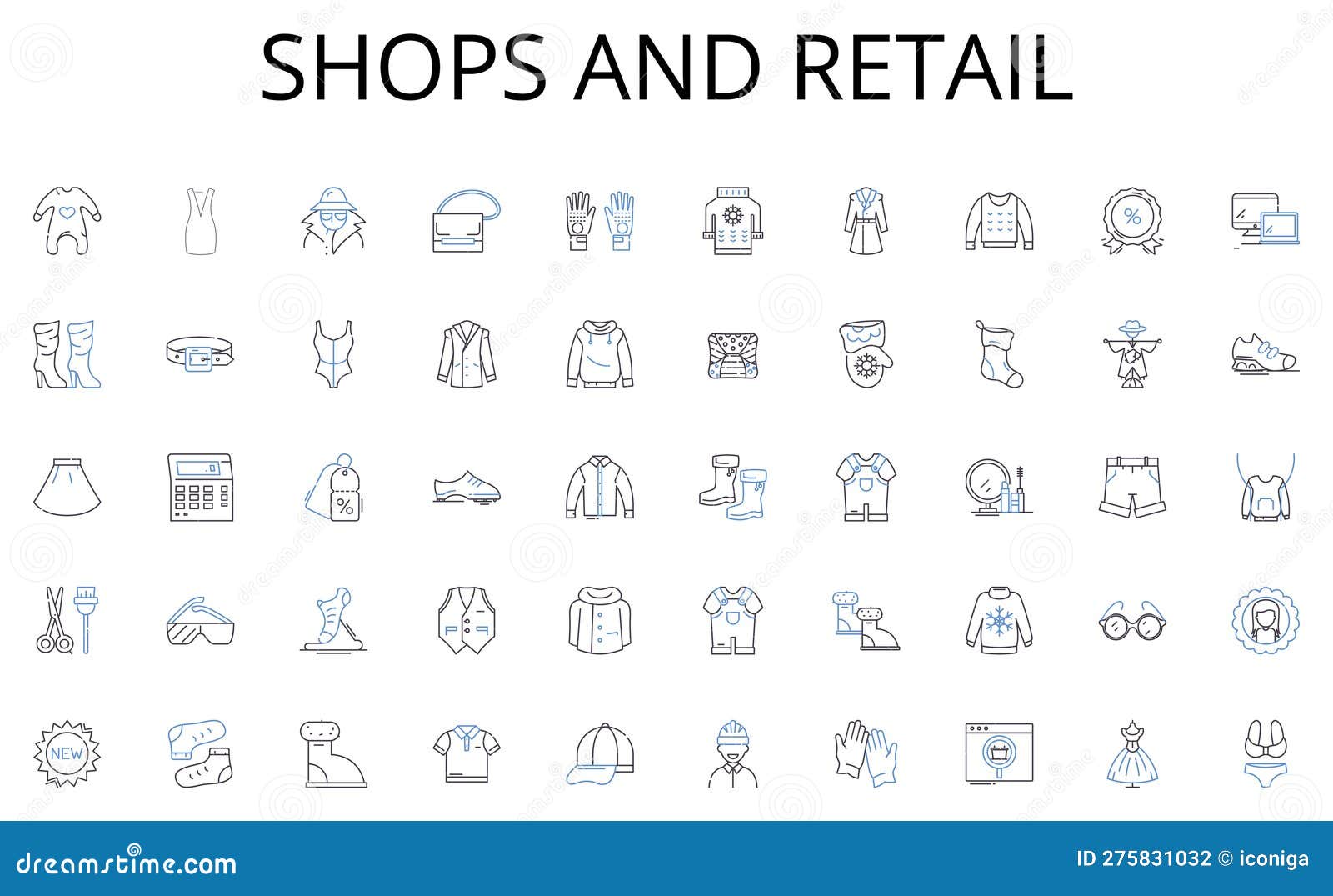 Shops and Retail Line Icons Collection. Accessible, Cloud-based ...