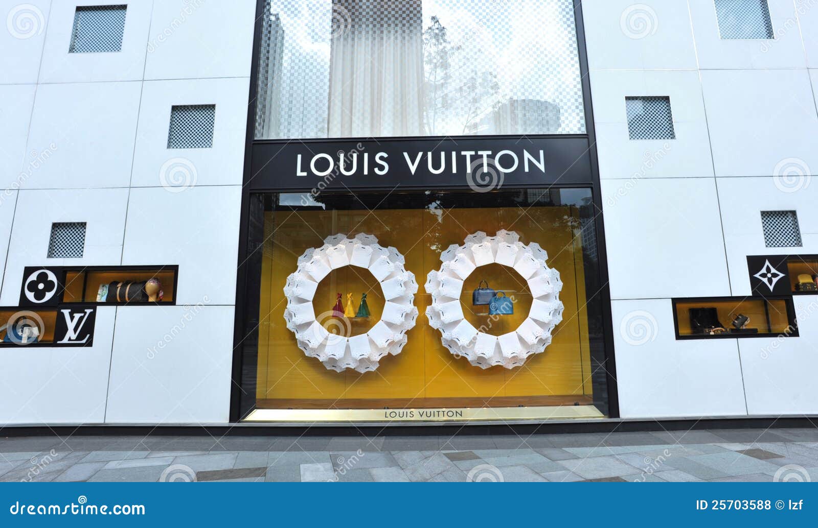 Shopwindow of lv editorial stock photo. Image of craftsmanship - 25703588