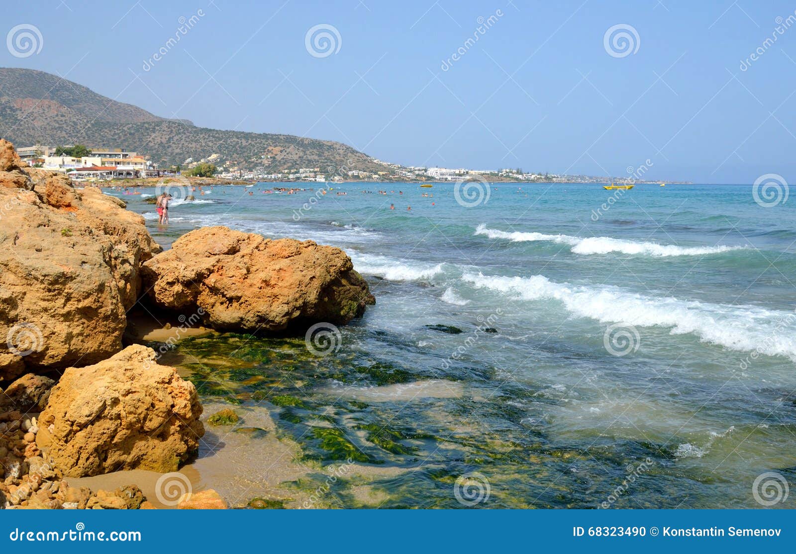 The Shore of the Aegean Sea. Stock Photo - Image of shore, crete: 68323490