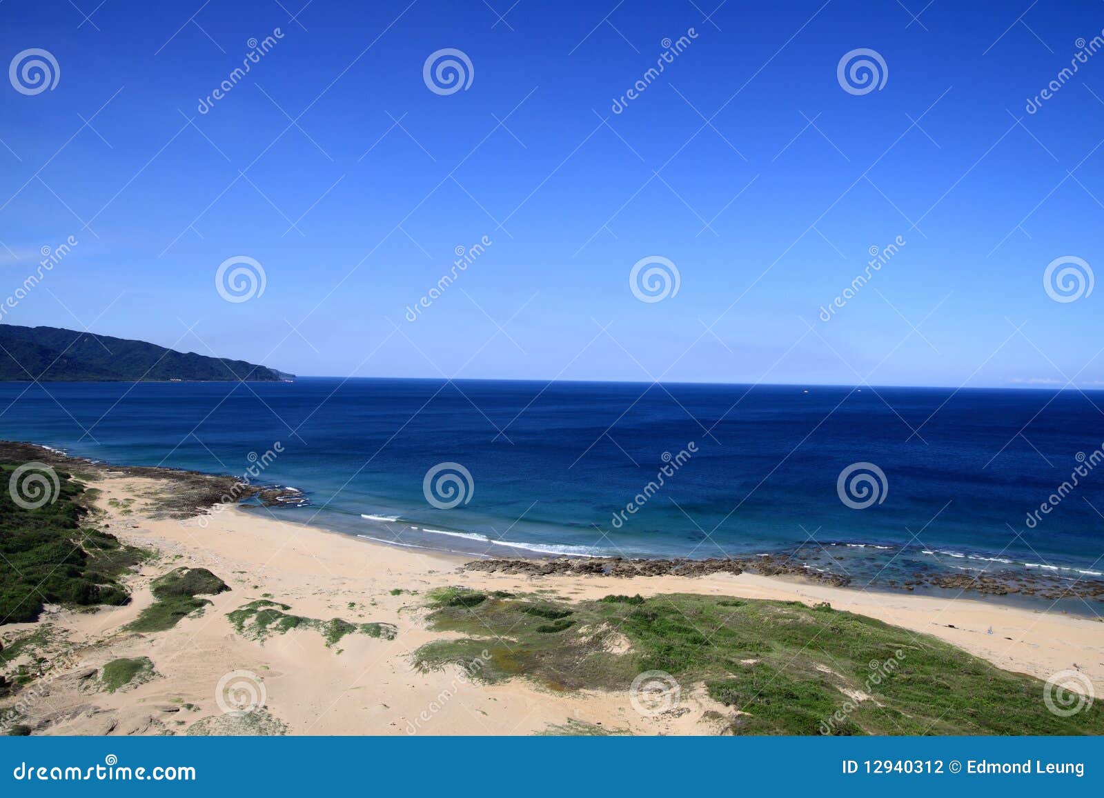 Shore and Blue Ocean and Sky Stock Photo - Image of kenting, peace ...