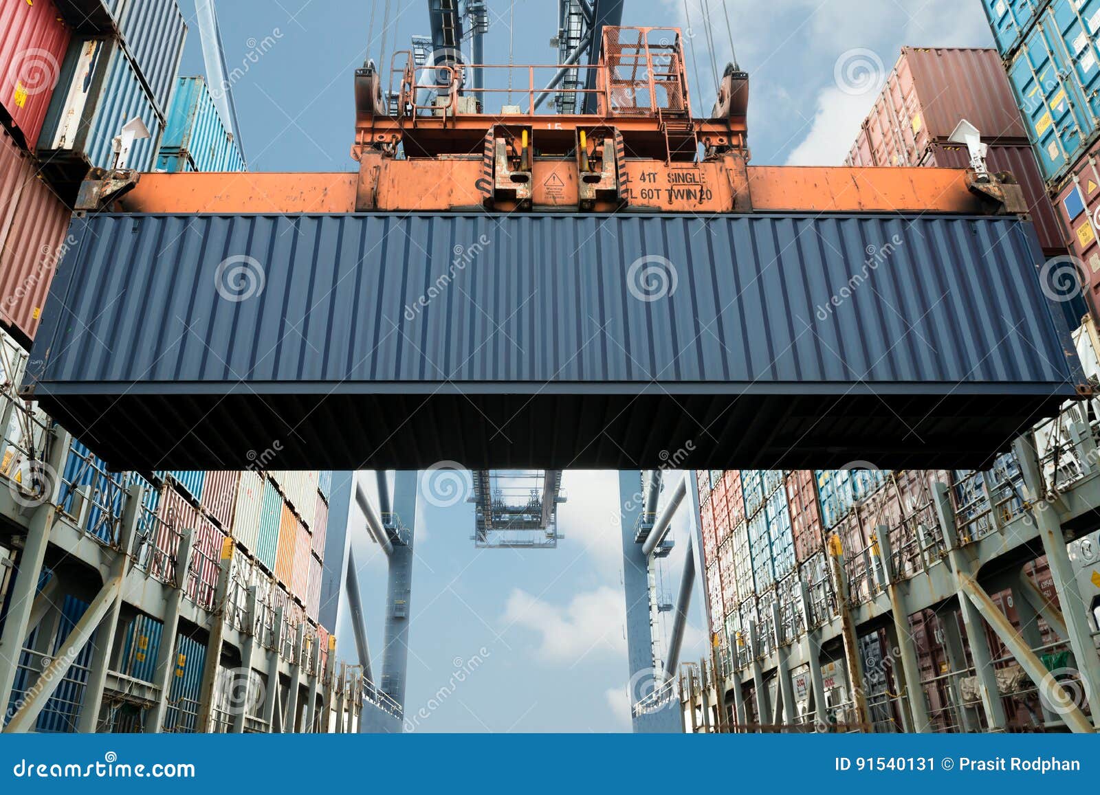 Crane Loading Freighter With Cargo Stock Image | CartoonDealer.com ...