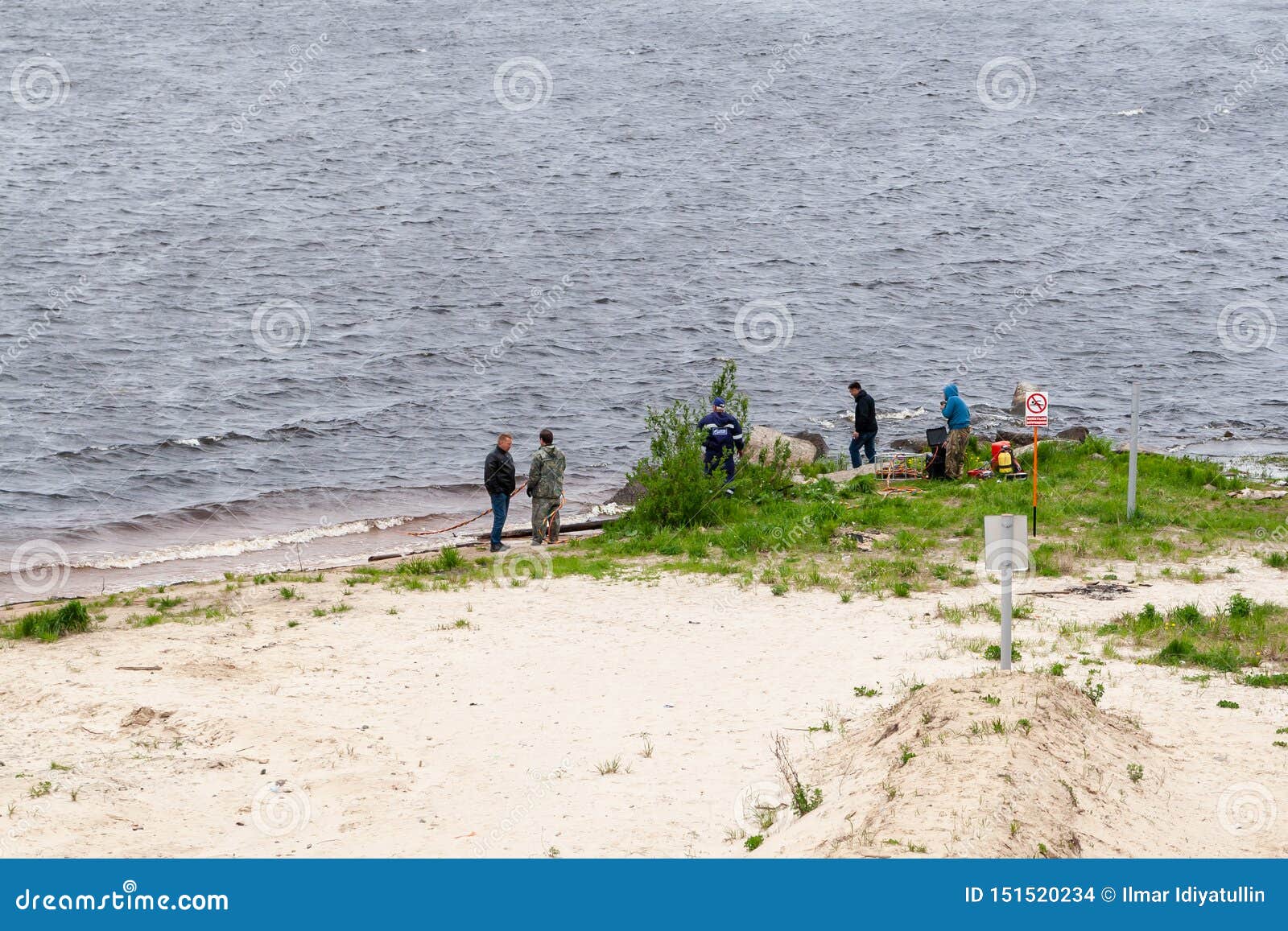 On the Shore of the Diver Support Group during the Diving Operations ...