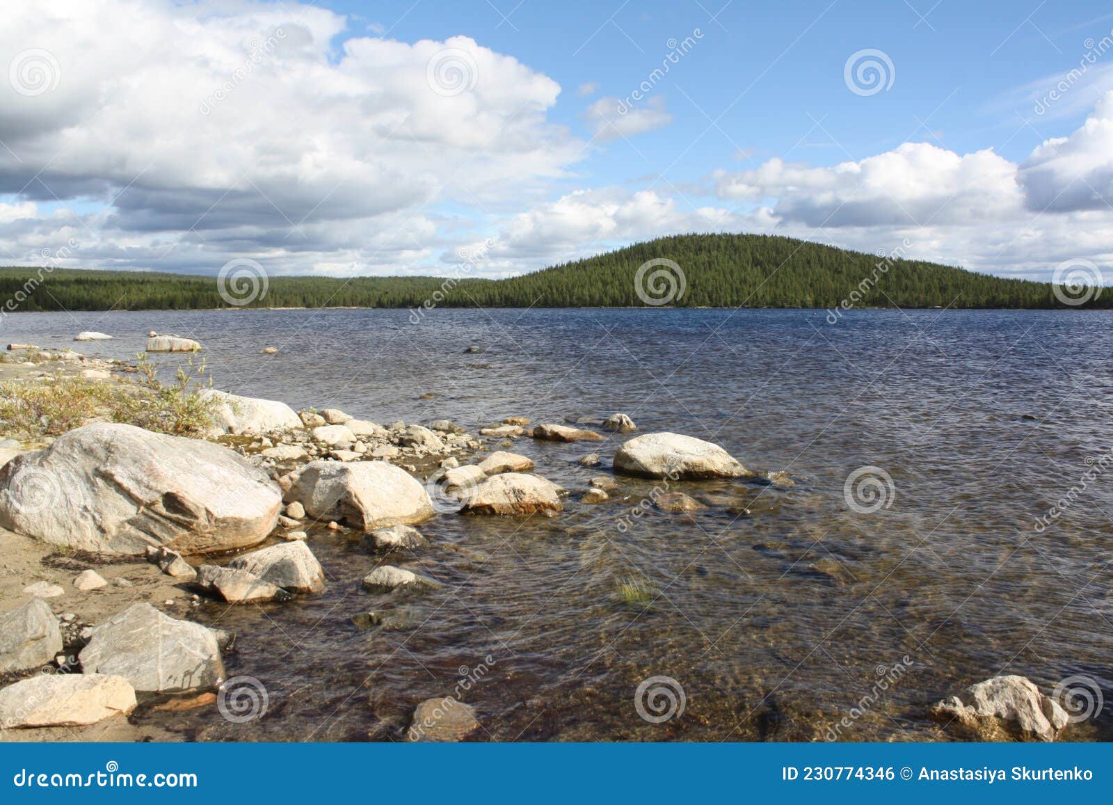 A Shore of the Huge Imandra Lake Stock Photo - Image of russia, lichen ...