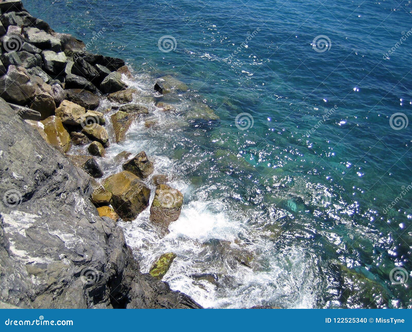 Shore of the Mediterranean Sea Stock Photo - Image of coastline, blue ...