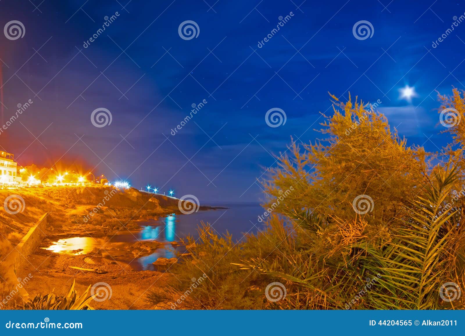 Shore by night stock image. Image of sardinia, island - 44204565