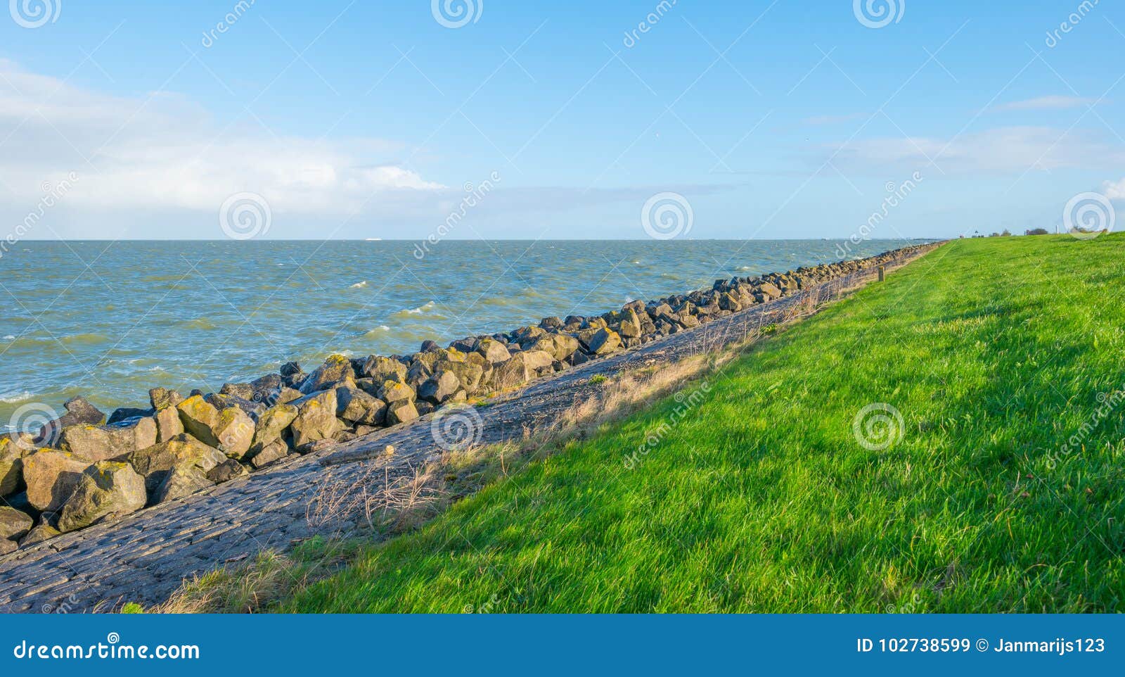 Shore of a Pond Along a in Sunlight at Fall Stock Image - Image of ...