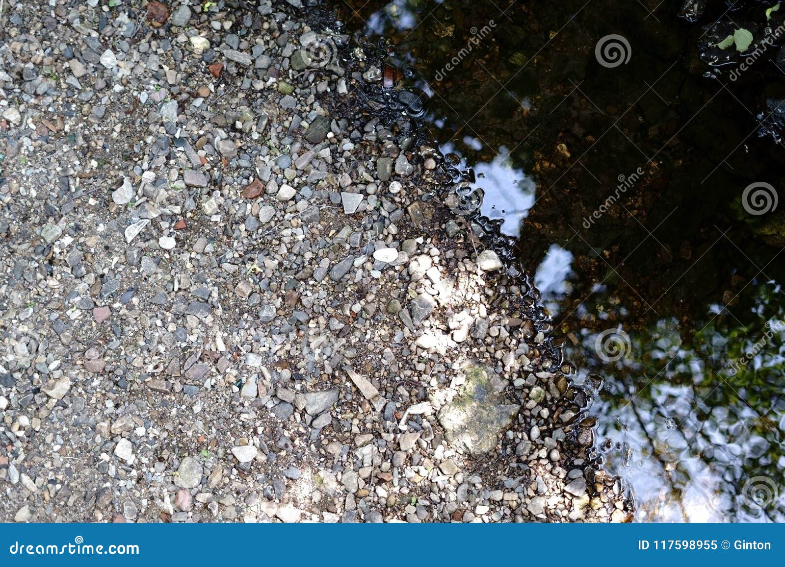 Riverbed with pebbles stock image. Image of pebbles - 117598955