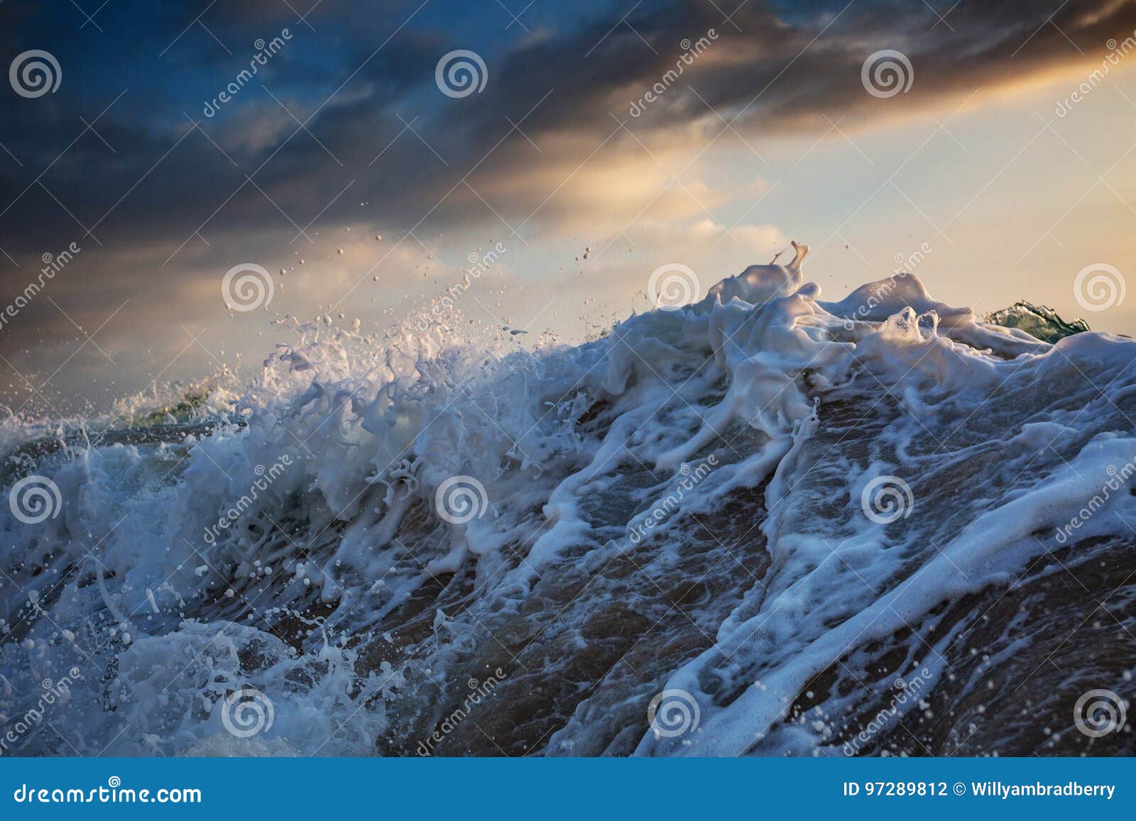 Shorebreak Wave at Sunset Time Stock Photo - Image of rough, tropical ...