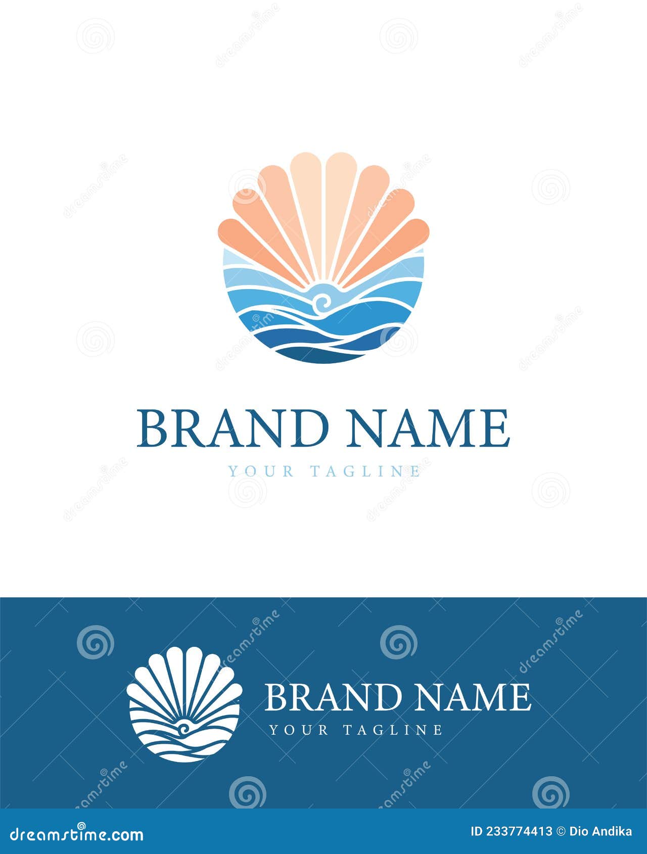 Shoreline Logo - Shell Oyster Beach Vacation Logo Stock Vector ...