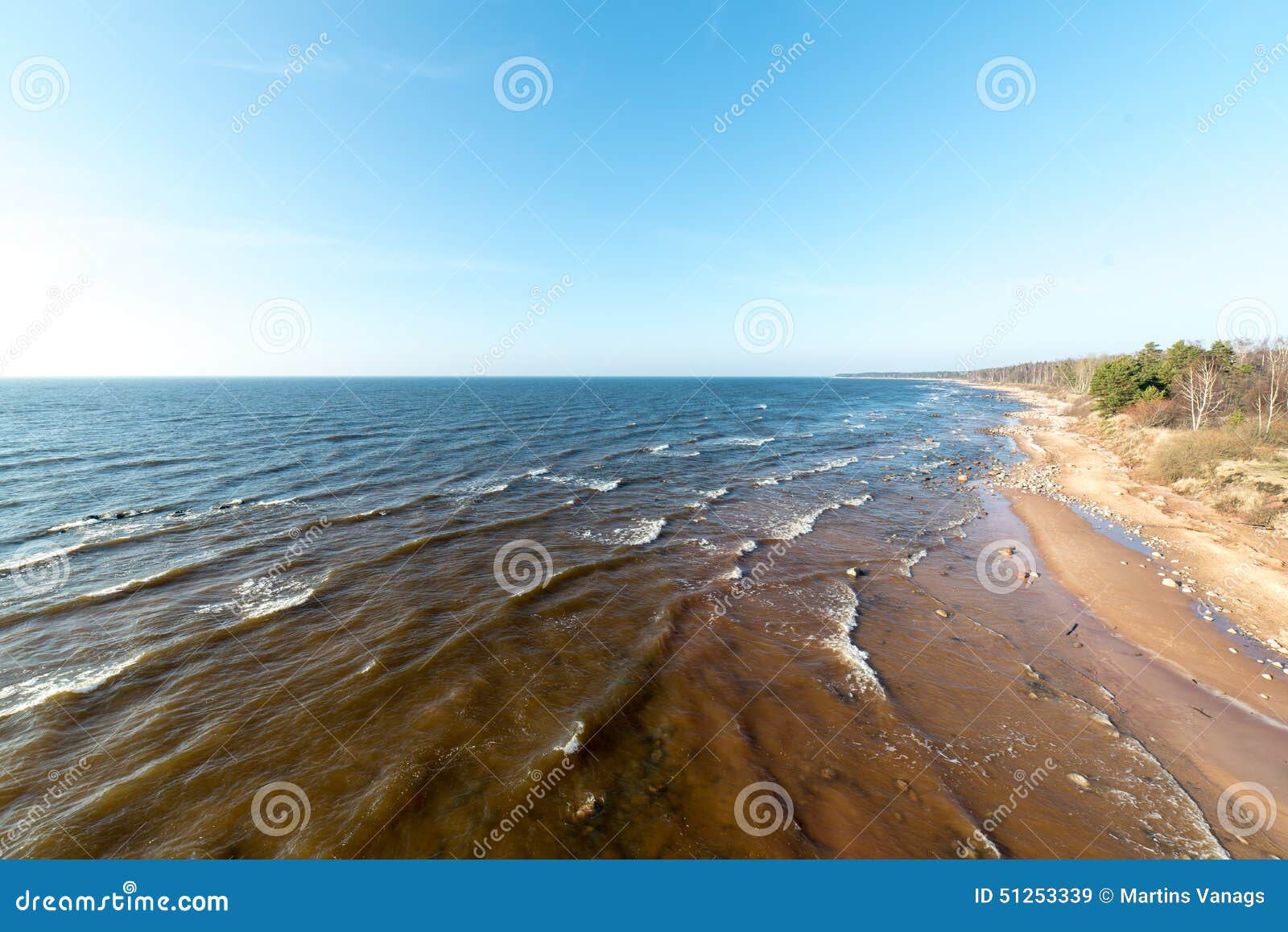 Shoreline of Baltic Sea Beach with Rocks and Sand Dunes Stock Image ...