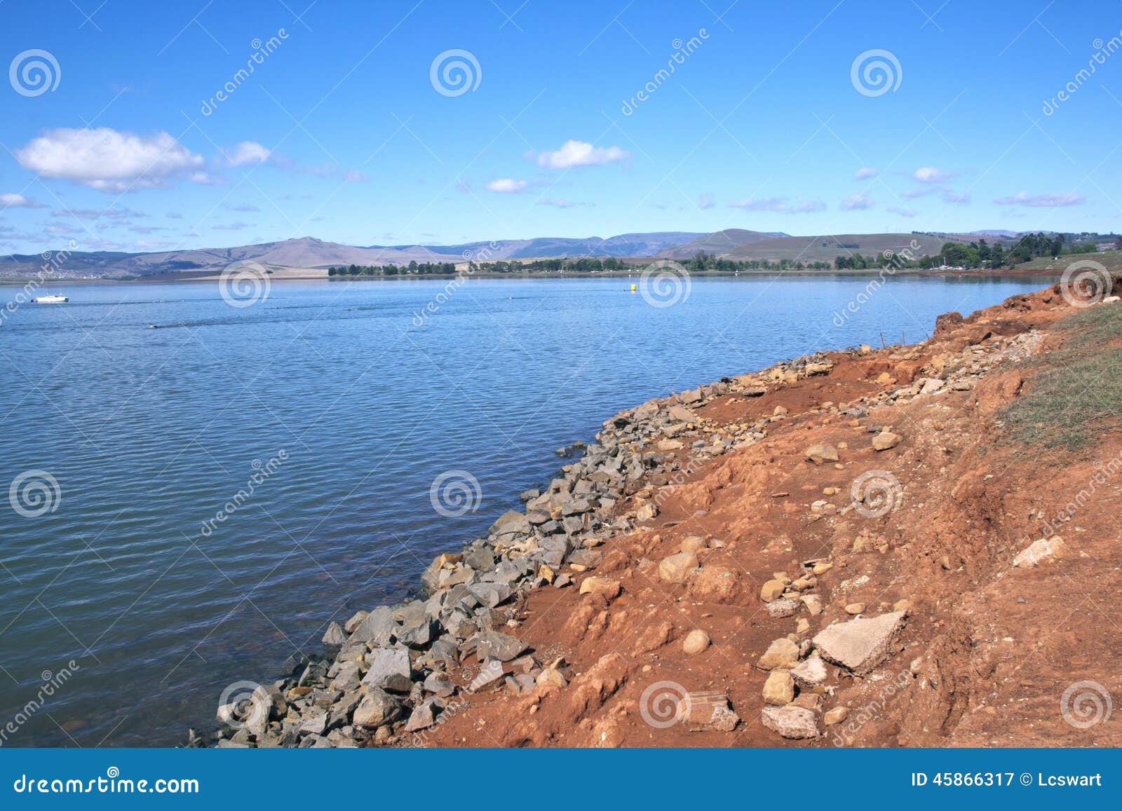 Shoreline Depicting Drop in Level of Midmar Dam Stock Image - Image of ...