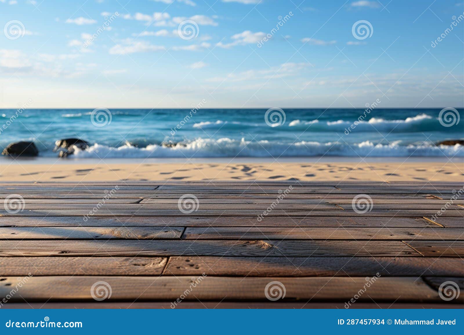 Shoreline Stage Blurred Beach Forms Backdrop for Wooden Decks Versatile ...