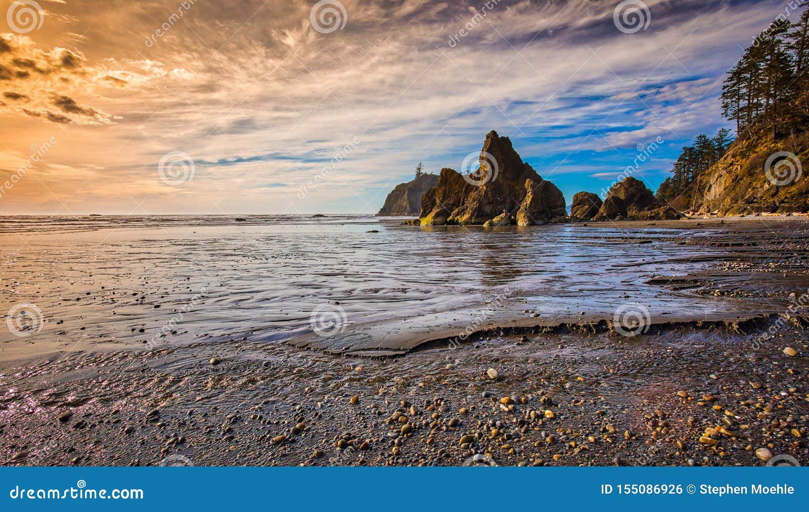 Shoreline Views at Ruby Beach Stock Photo - Image of beach, stacks ...