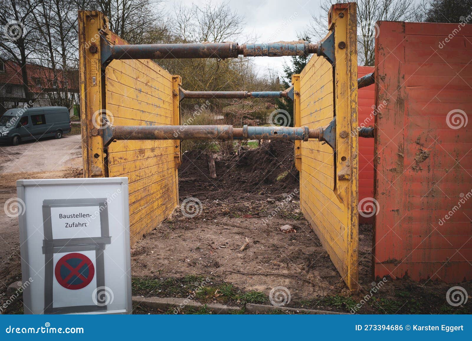 A Shoring System for Securing Pits and Shafts Stock Photo - Image of ...