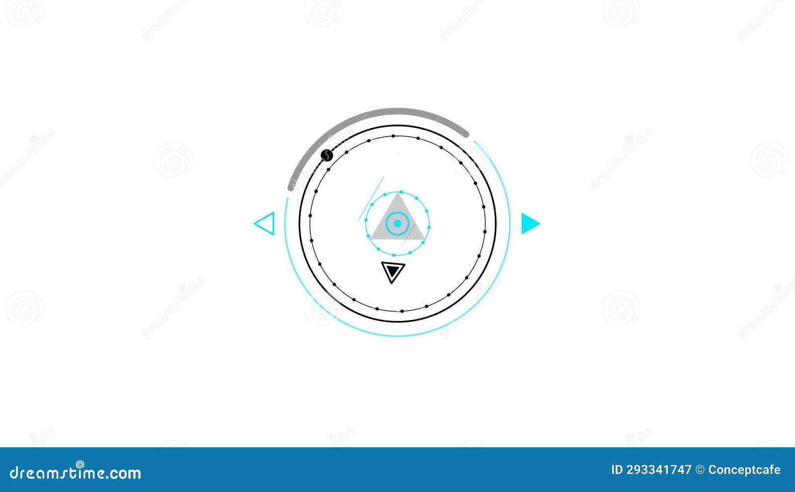 Sci-fi Circular HUD Navigation Element on Alpha Channel. Stock Video ...
