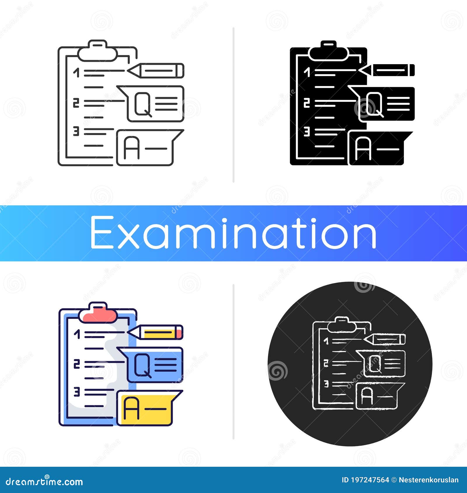 Short answer test icon stock vector. Illustration of sentence - 197247564