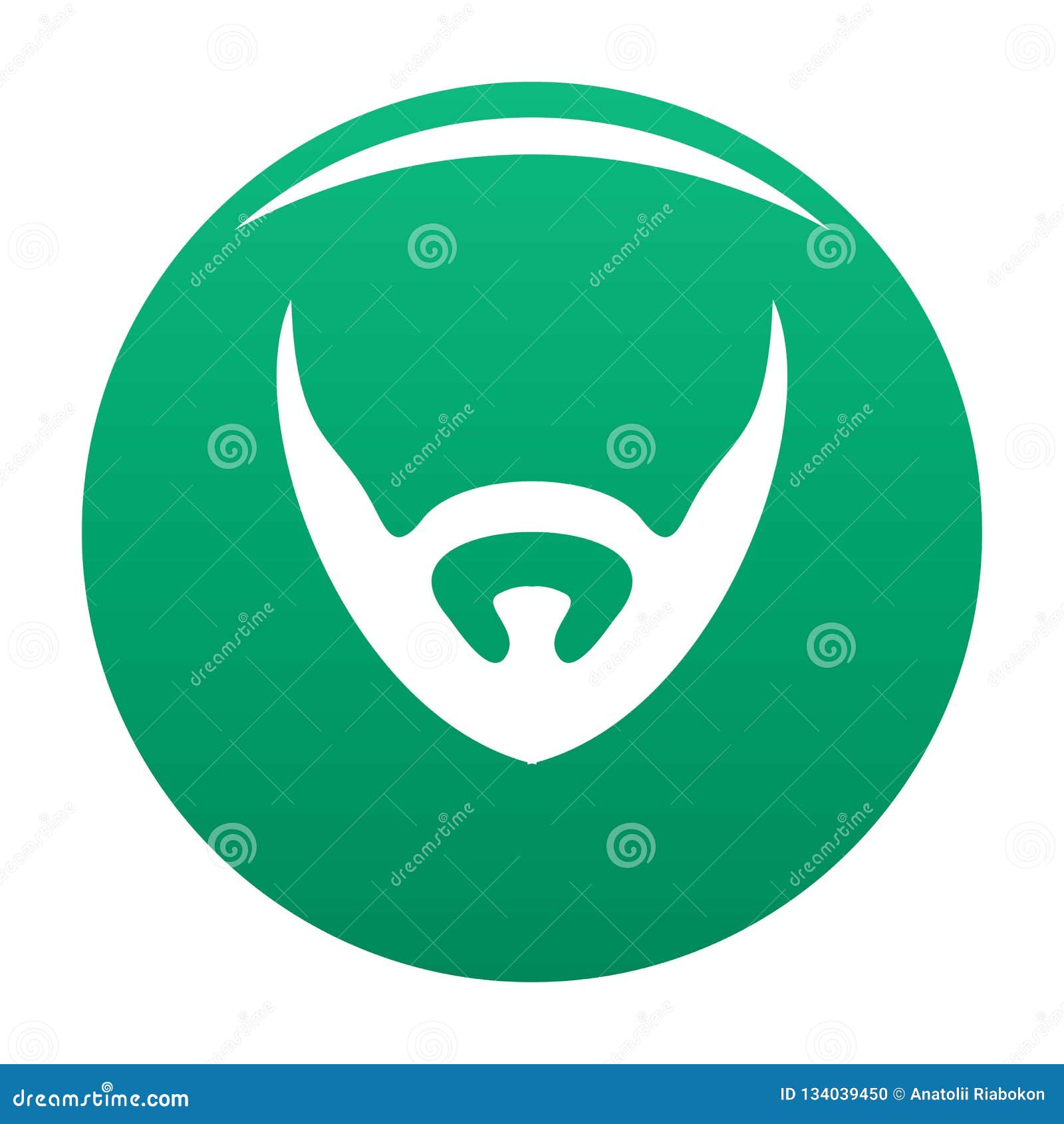 Short Beard Icon Vector Green Stock Vector - Illustration of mustache ...