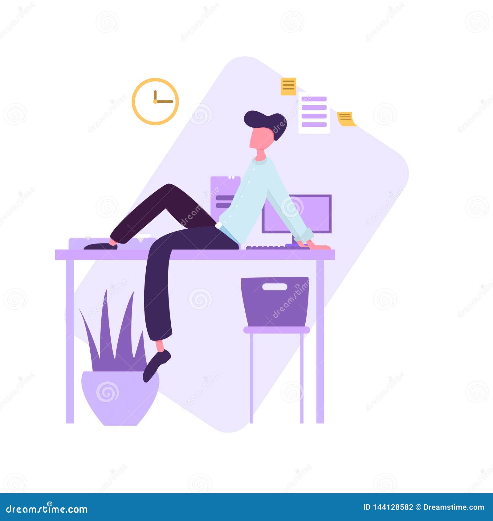 Short Break in the Workplace Stock Illustration - Illustration of ...