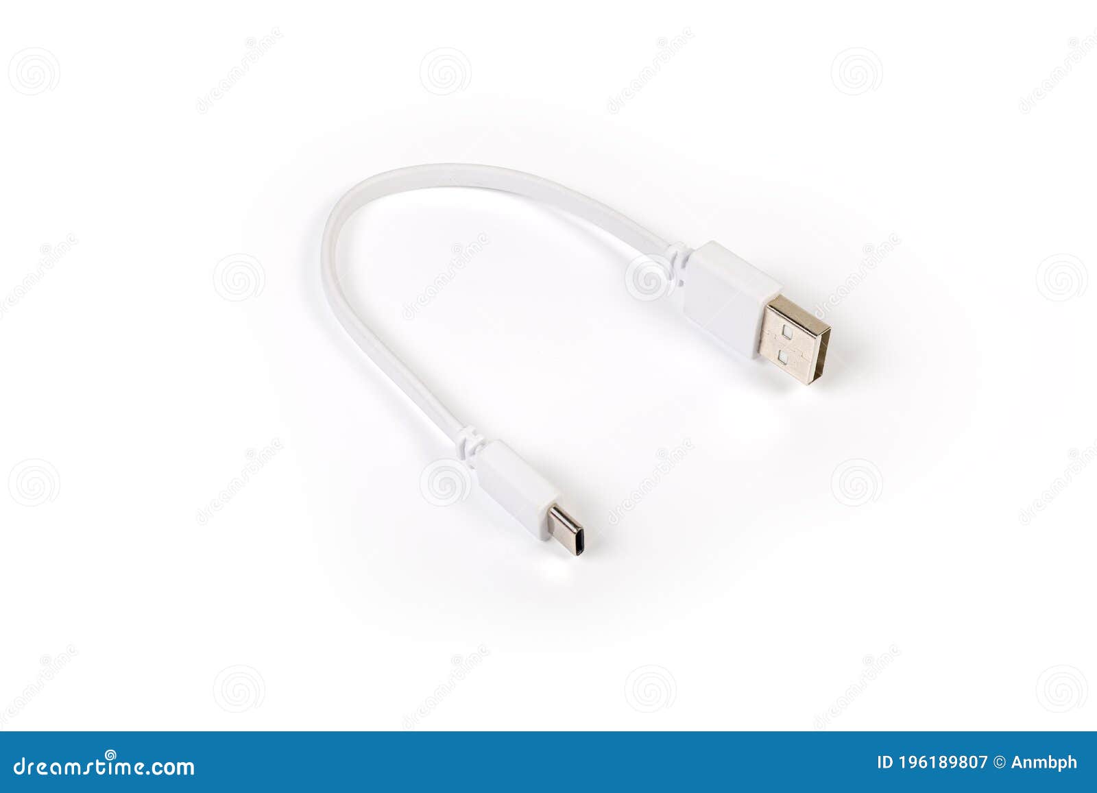 Short Cable USB-a To USB-C on White Surface Stock Image - Image of ...