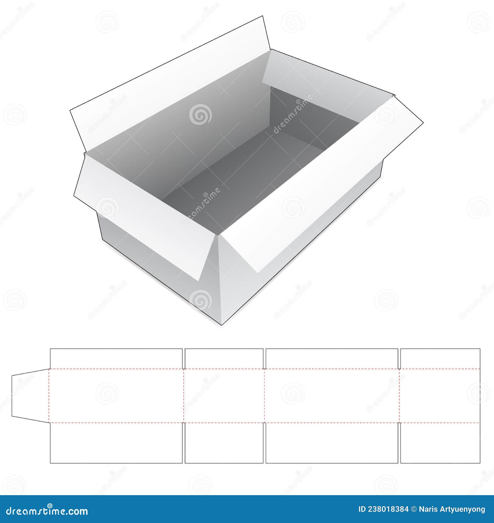 Short Carton Die Cut Template Stock Vector - Illustration of pack ...