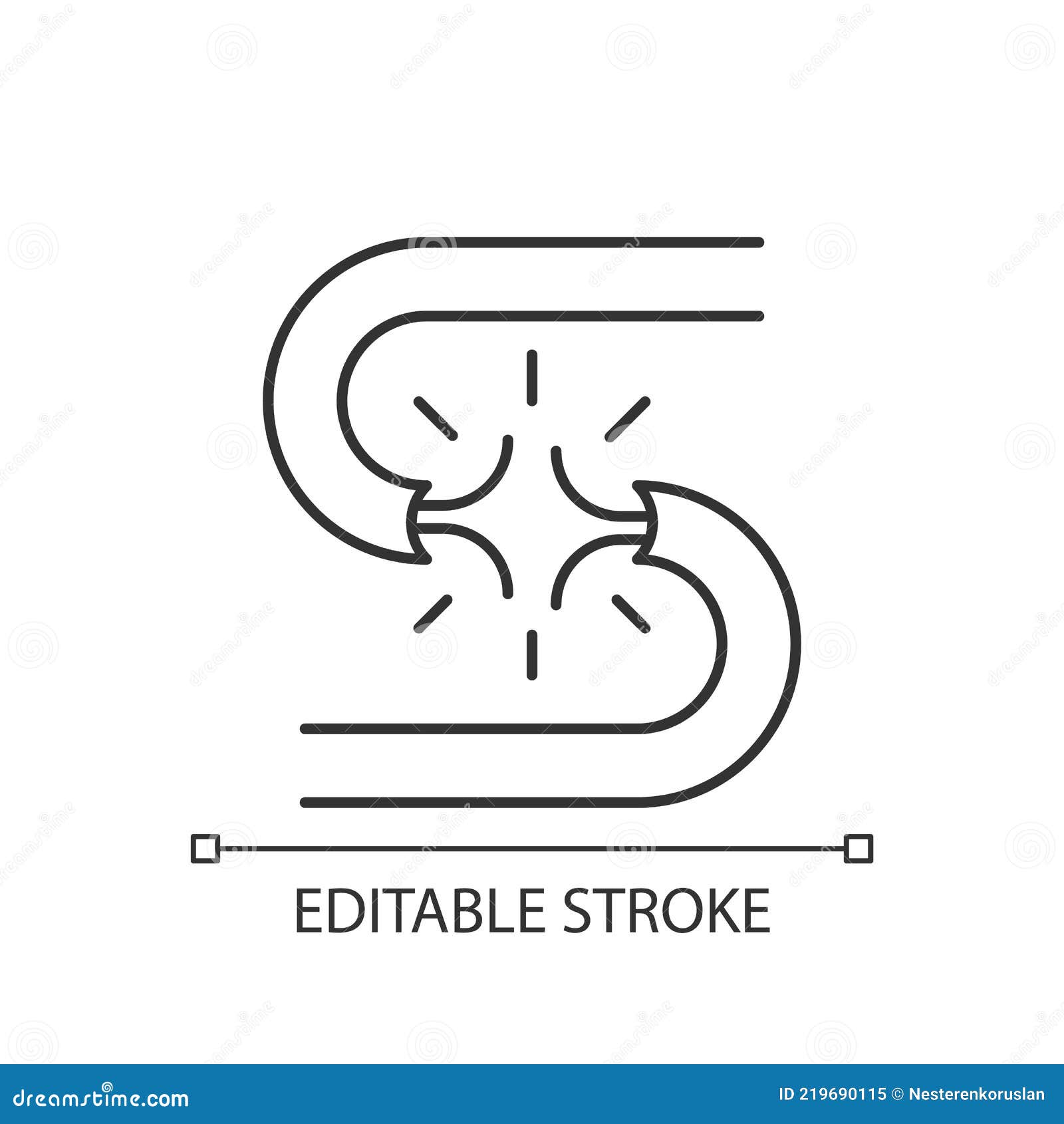 Short circuit linear icon stock vector. Illustration of electric ...