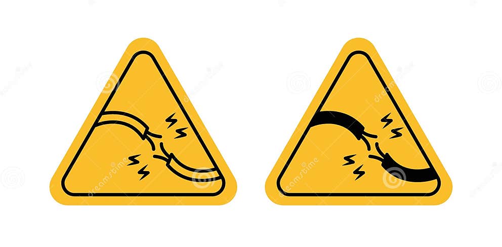 Short Circuit Thin Line Icon Set Stock Vector - Illustration of ...