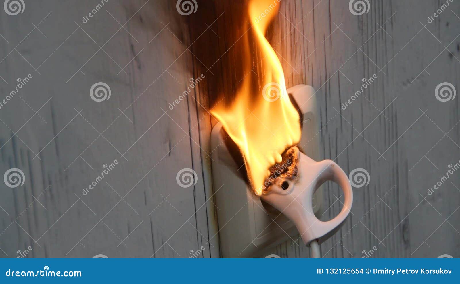 Short Circuit Wall Socket, Smoke, Fire Occurred Stock Footage - Video ...