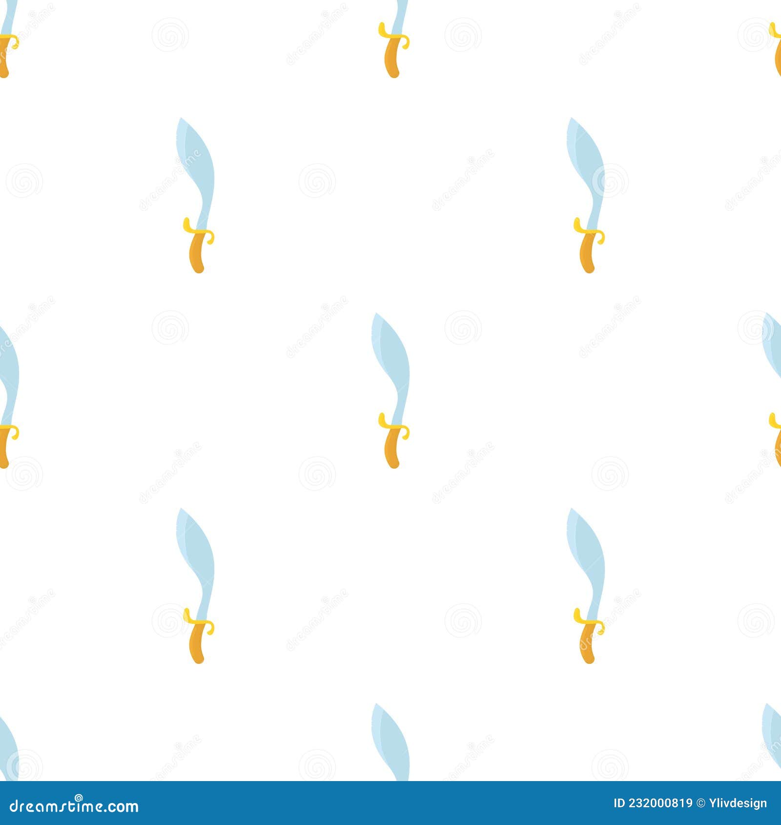 Short Curved Sword Pattern Seamless Vector Stock Vector - Illustration ...