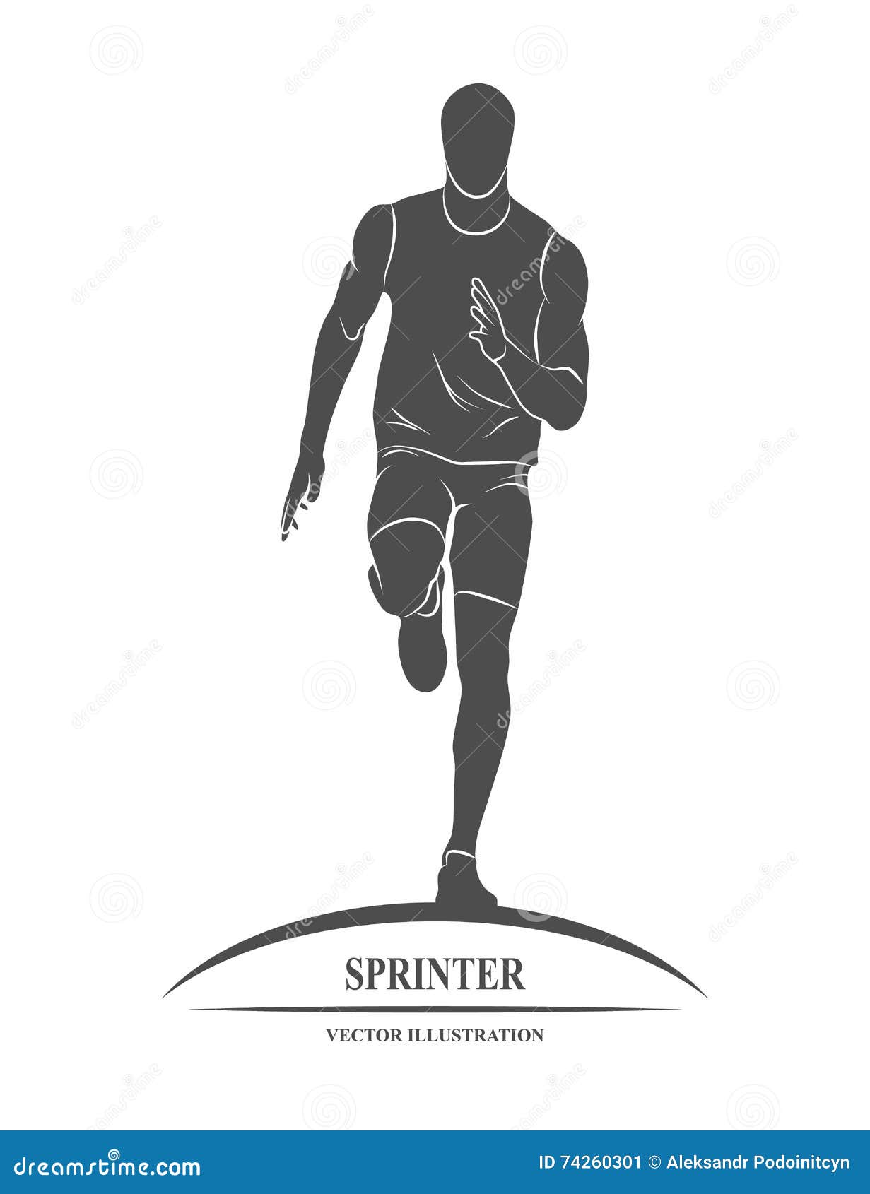 Short distances sprinter stock vector. Illustration of male - 74260301