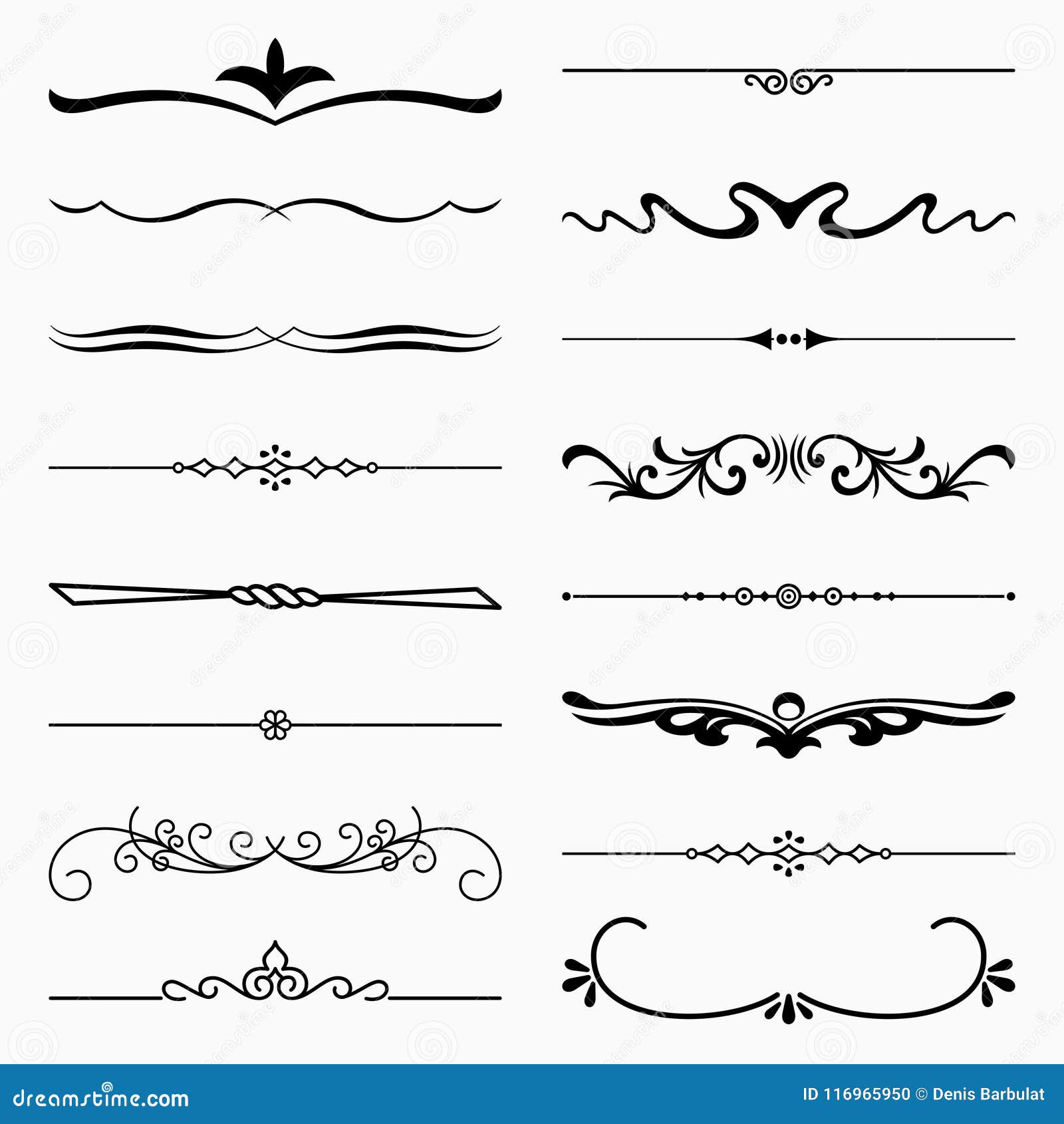 Short dividers set 5 stock vector. Illustration of separate - 116965950