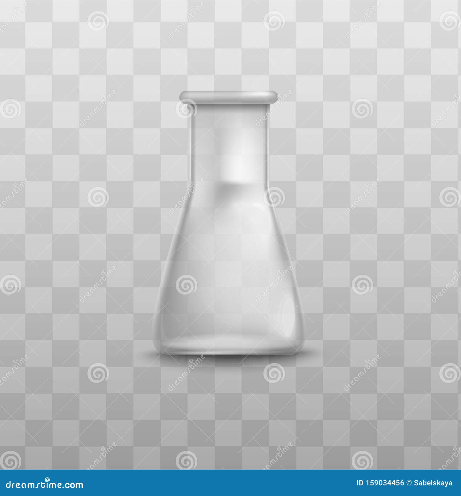 Short Glass Beaker Flask with Triangle Shape and Empty Inside Stock ...