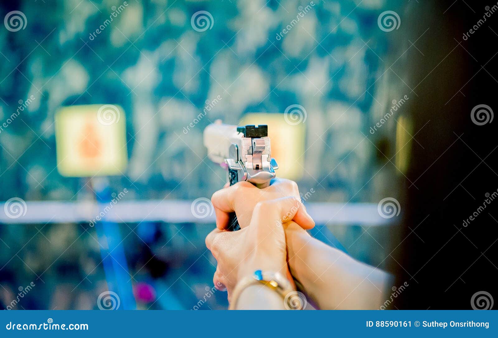 Short gun stock image. Image of target, training, woman - 88590161