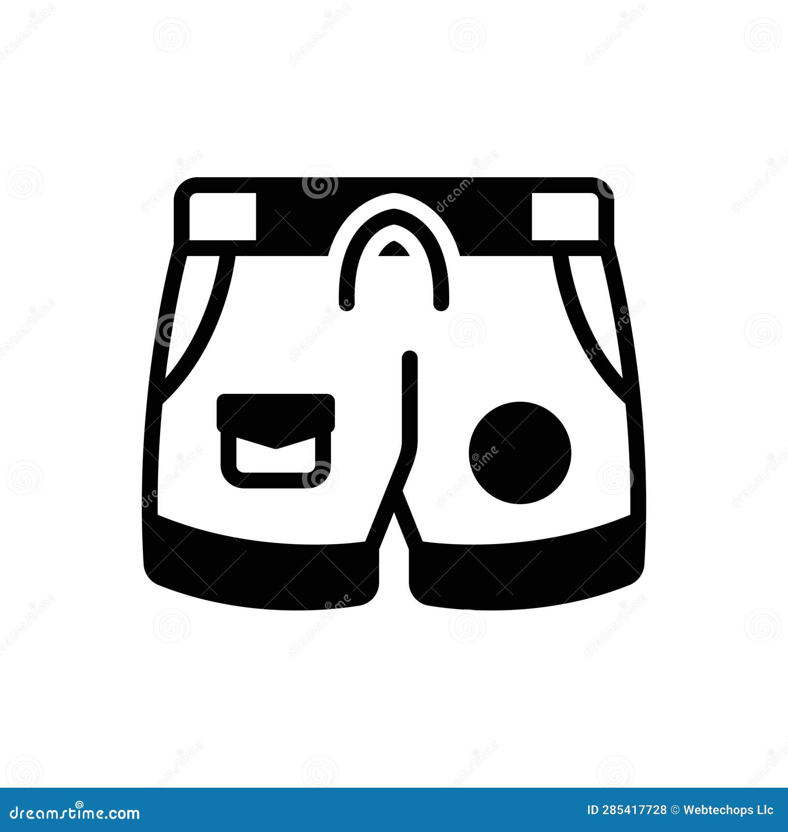 Black Solid Icon for Short, Cloth and Fashion Stock Vector ...