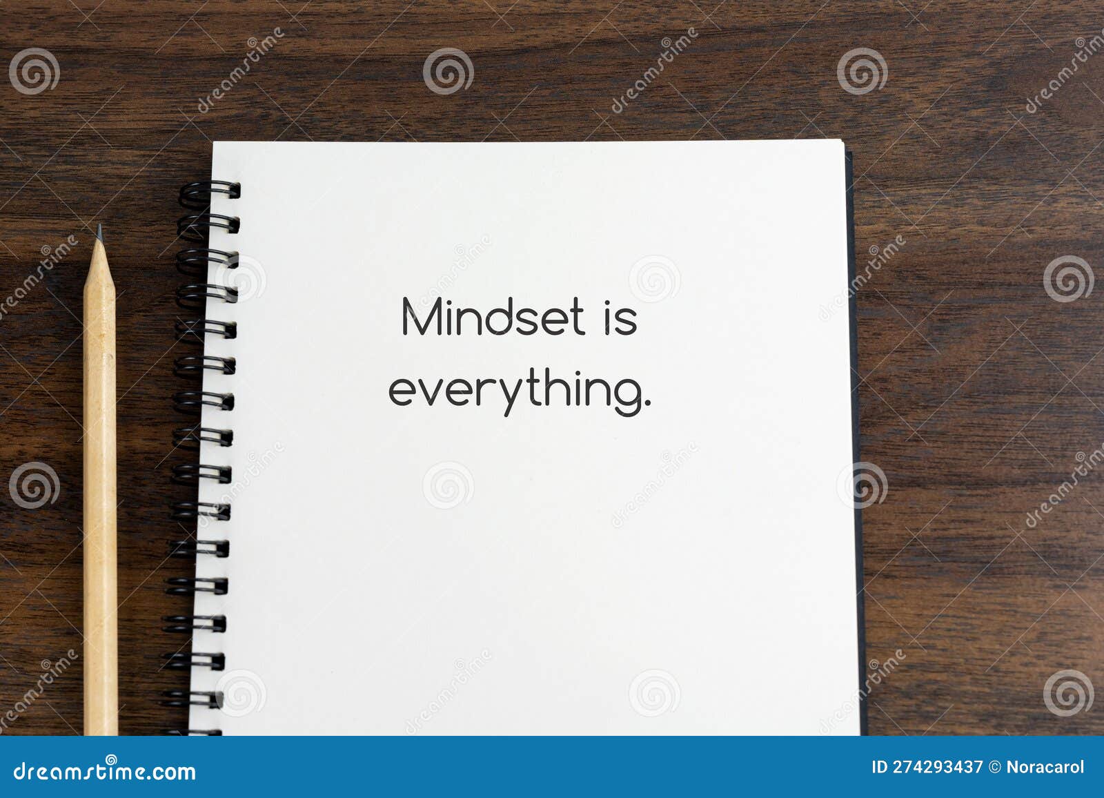 Life Inspirational Quotes Text on Note Pad - Mindset is Everything ...