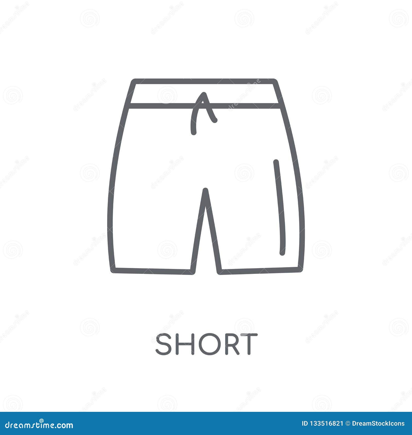 Short Linear Icon. Modern Outline Short Logo Concept on White Ba Stock ...