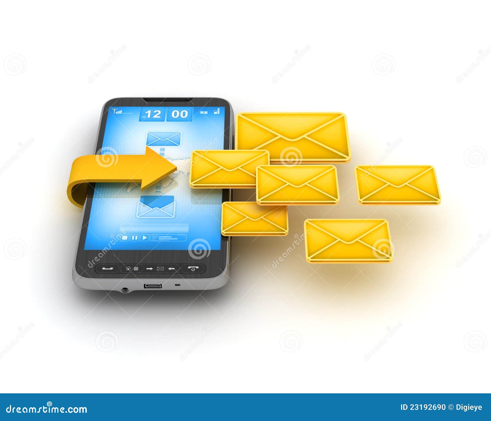 Short Message Service (SMS) - Cell Phone Stock Illustration ...